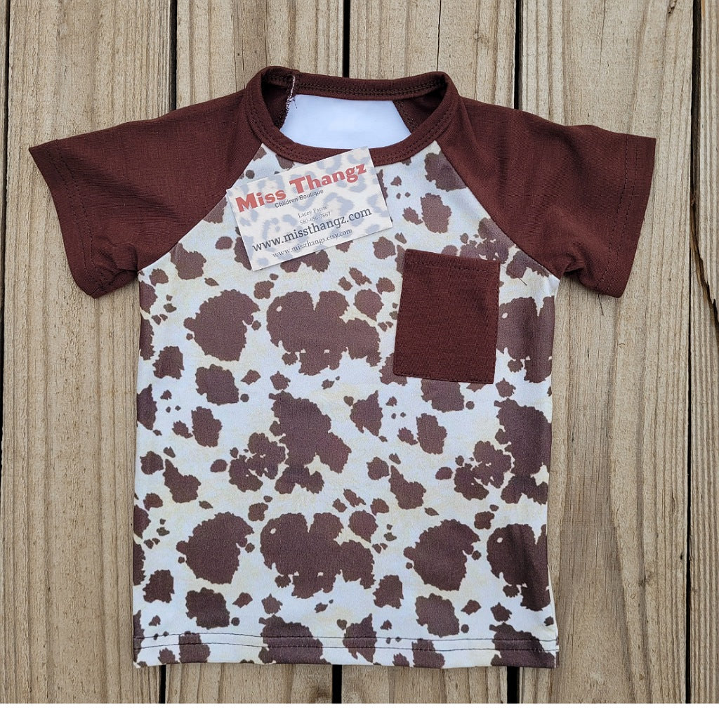 brown cow pattern top