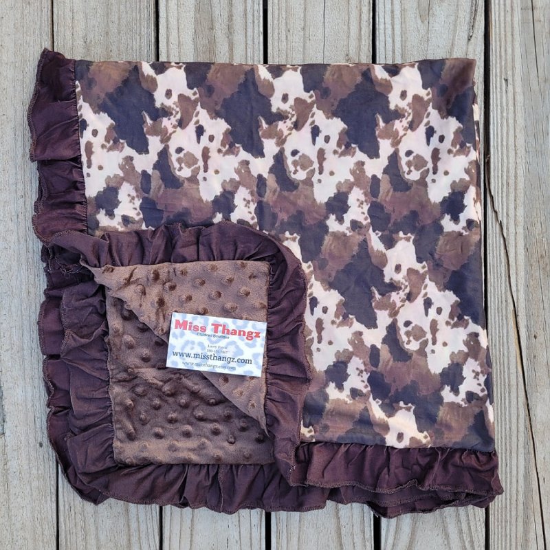 Cow Print Minky blanket – Miss Thangz